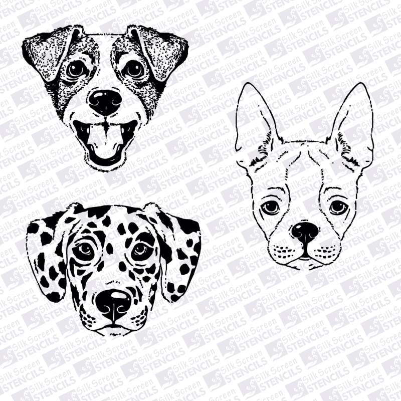 Dog Faces | Silkscreen Stencils
