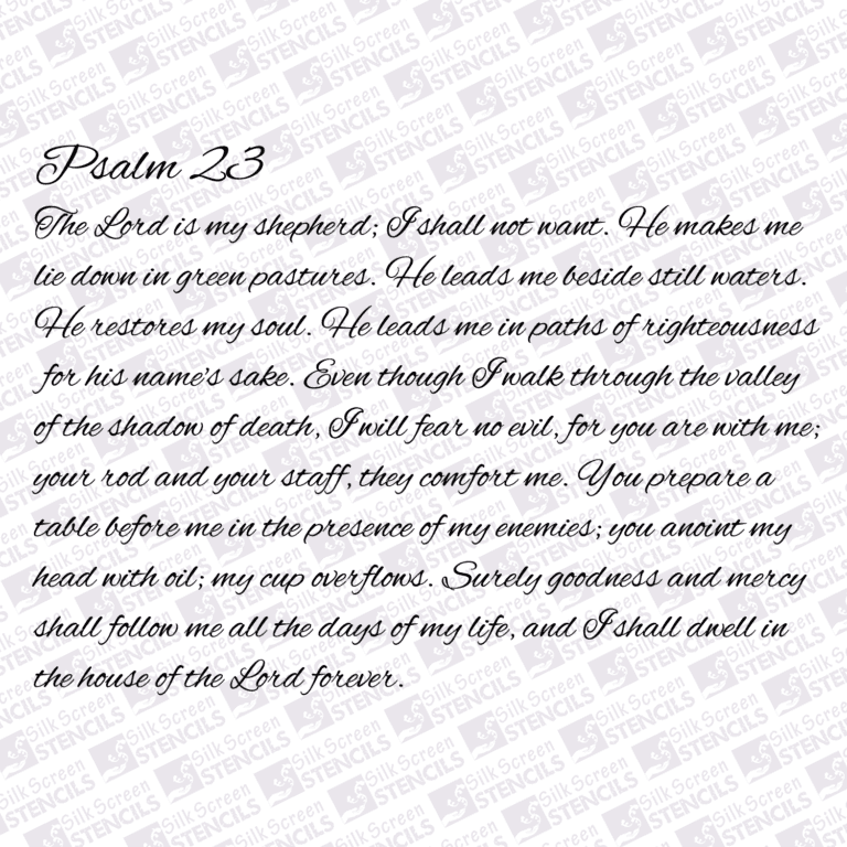 Psalm 23 Eng | Silkscreen Stencils