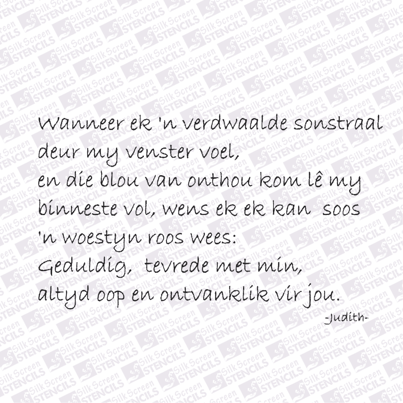 Ons Vader | Silkscreen Stencils