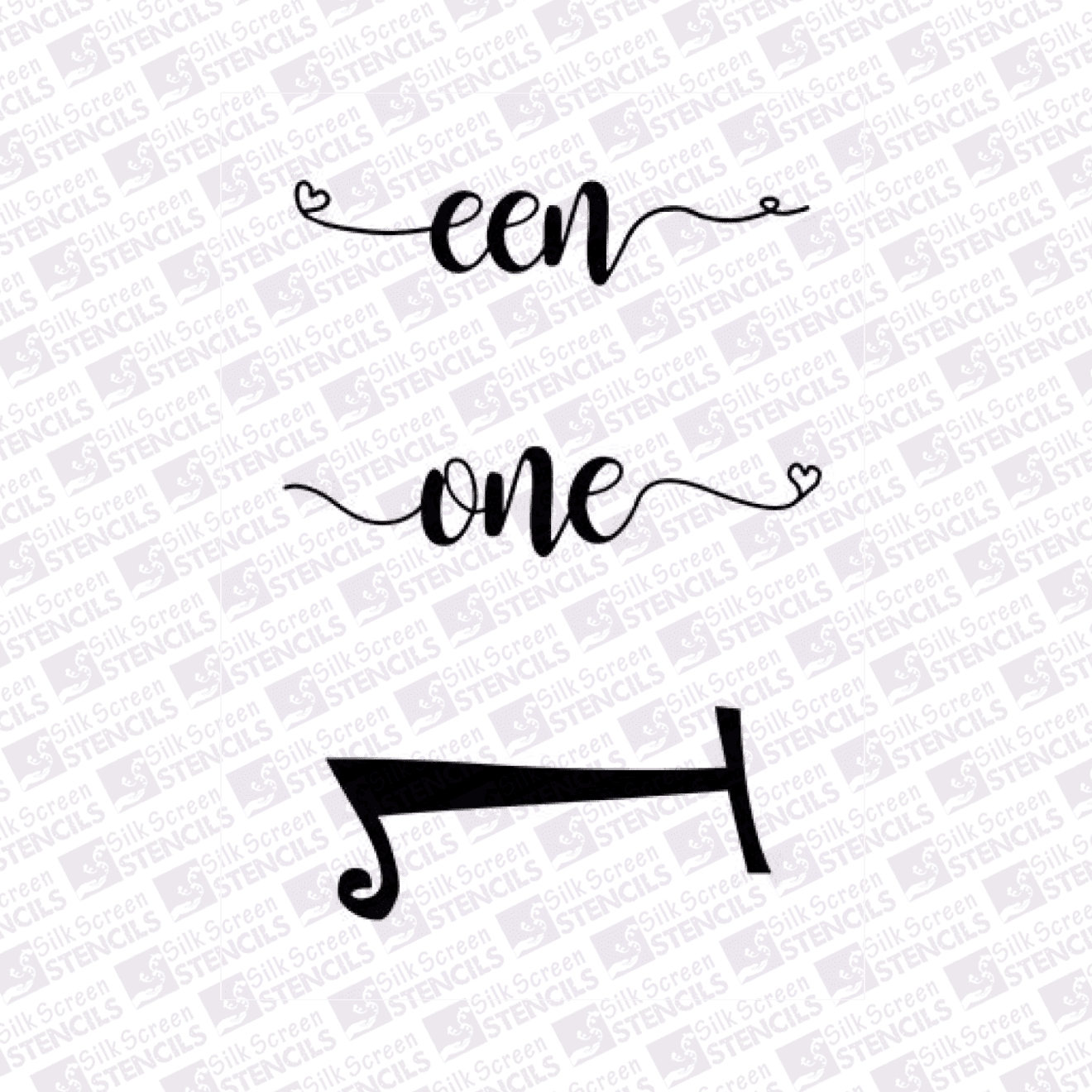 Sign een and one | Silkscreen Stencils
