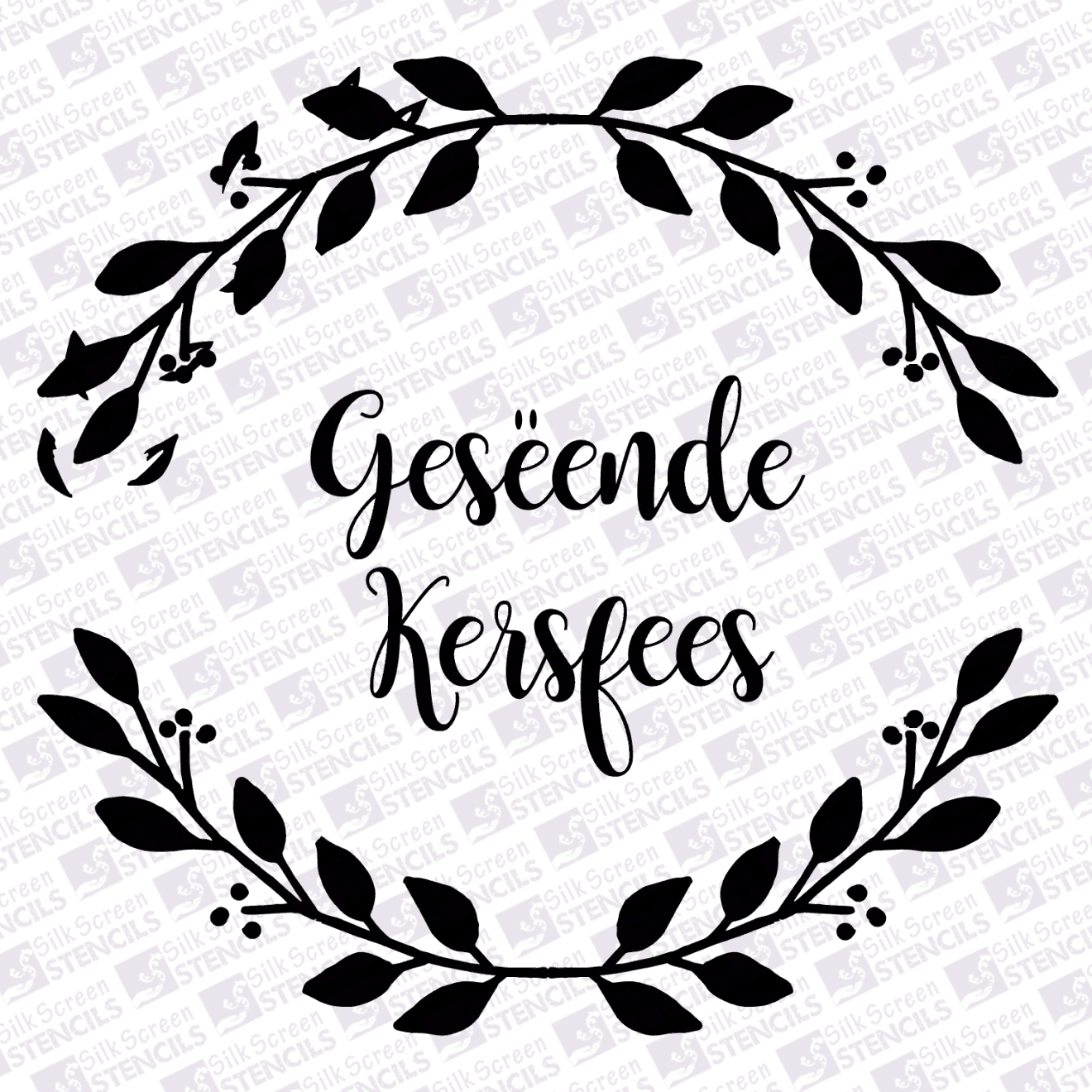 Wreath Geseende Kersfees | Silkscreen Stencils