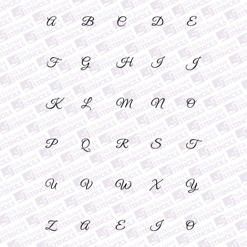 Cursive Alphabet Page | Silkscreen Stencils