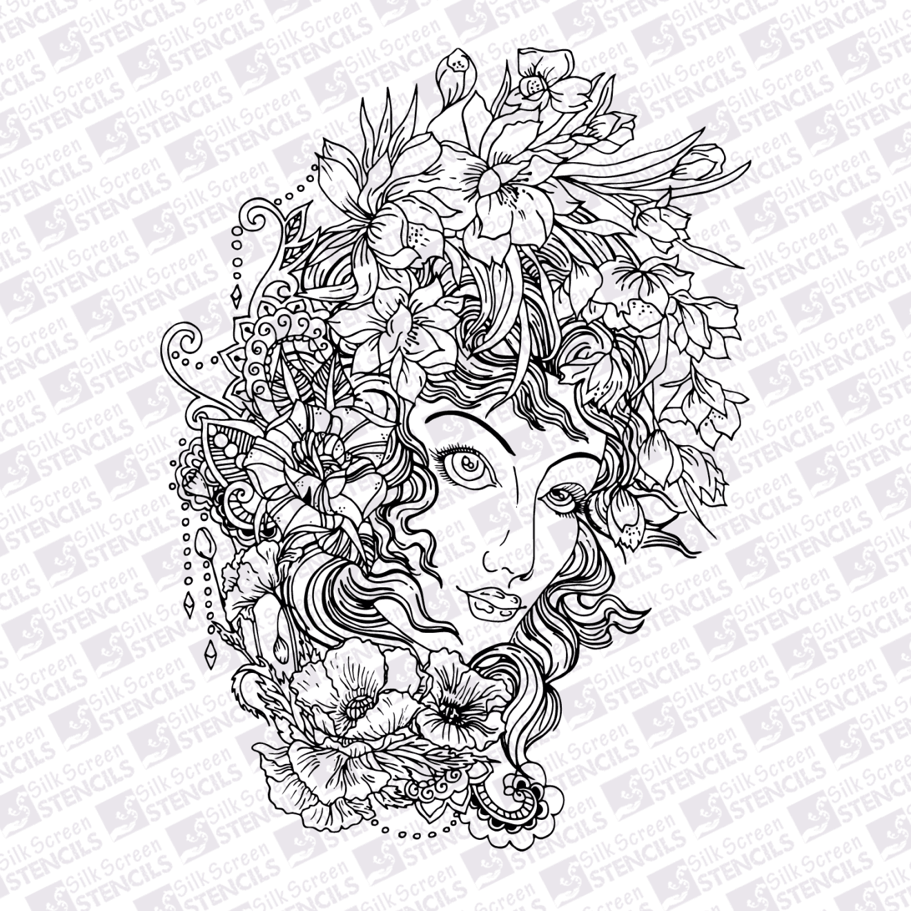 Lady Face | Silkscreen Stencils