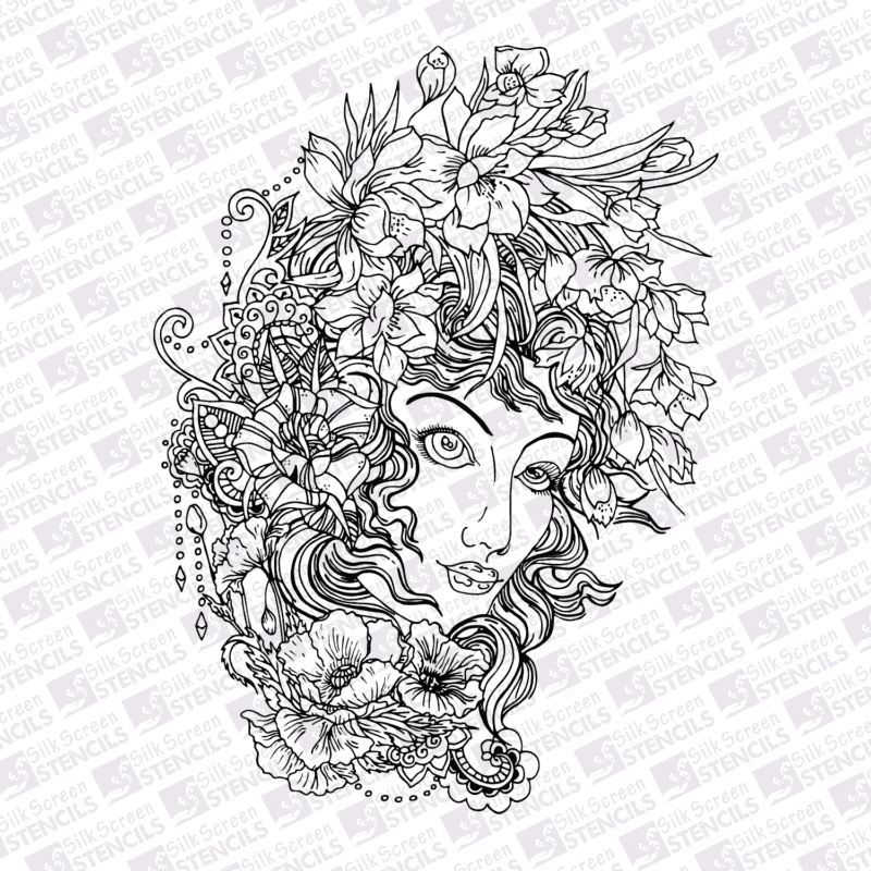 Lady Face | Silkscreen Stencils