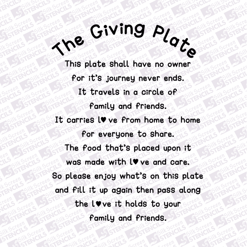 Giving plate | Silkscreen Stencils