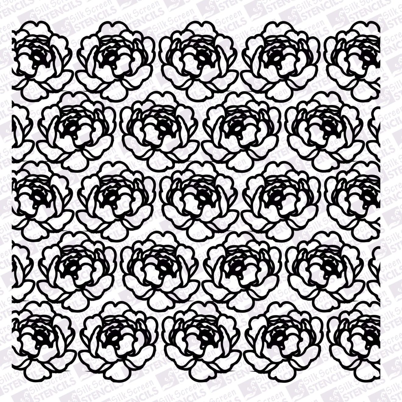 sq Peony | Silkscreen Stencils