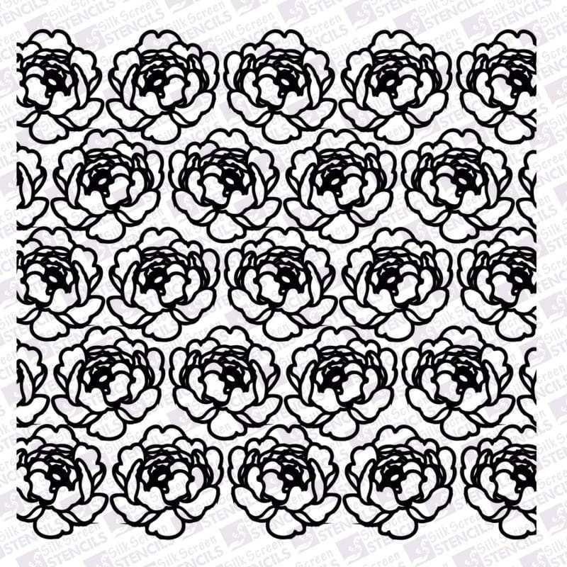 sq Peony | Silkscreen Stencils