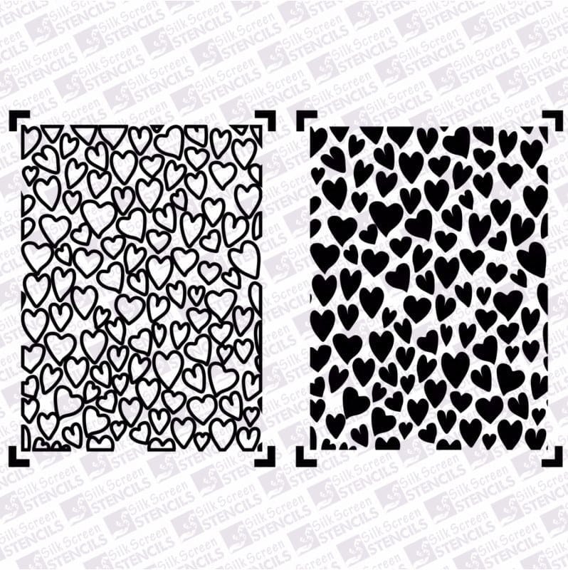 Layered hearts | Silkscreen Stencils