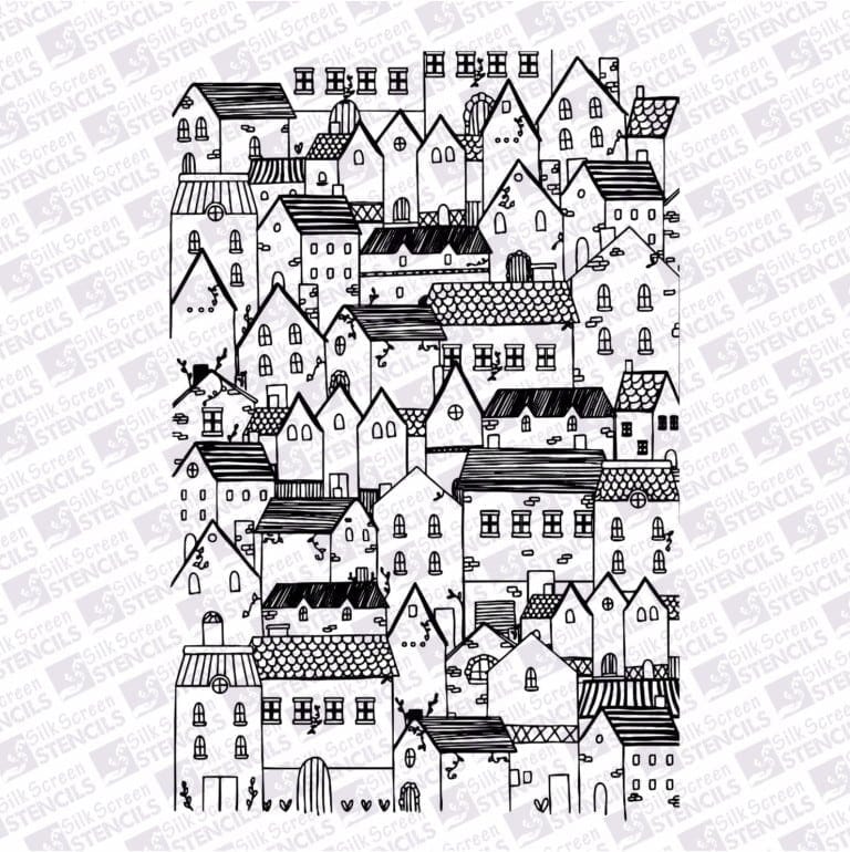 Houses pattern | Silkscreen Stencils