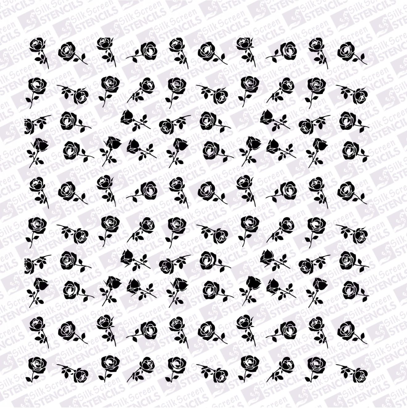 sq rose pattern | Silkscreen Stencils
